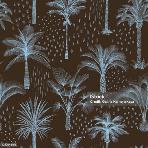 야자수 매끄러운 패턴입니다 휴일 여름 열대 배경입니다 0명에 대한 스톡 벡터 아트 및 기타 이미지 0명 고풍스런 관광 Istock