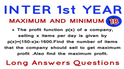 maximum and minimum maths 2b most important laq nanajigonnabathula