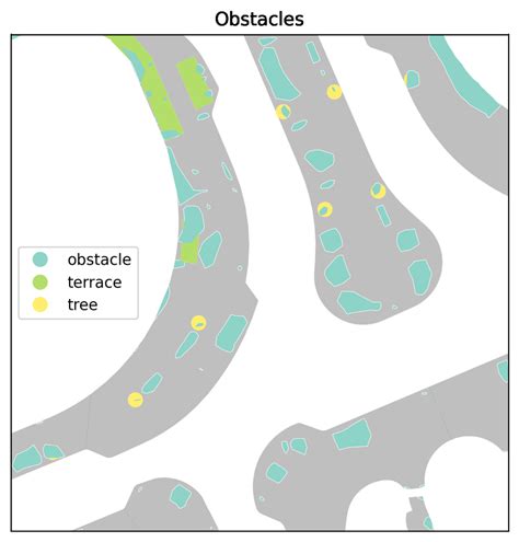 2d polygons generated from the obstacles in the point cloud blue