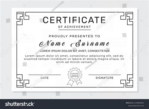 Simple Diagonal Border Certificate Template Stock Vector Royalty Free 2148846053 Shutterstock