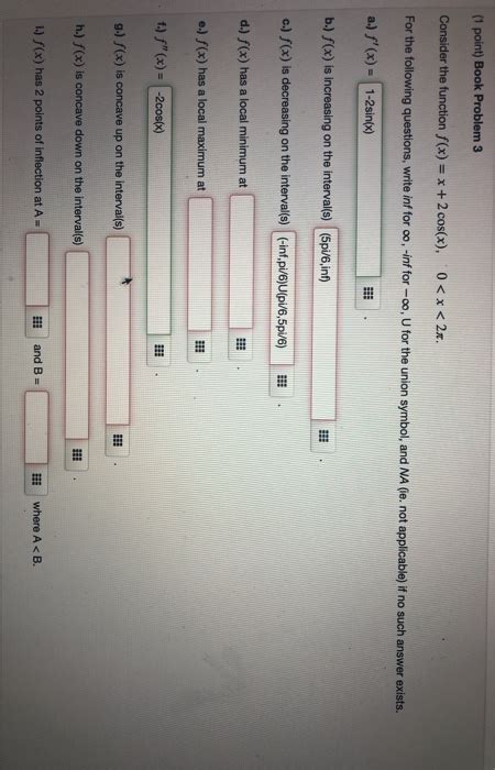 Solved 1 Point Book Problem 3 Consider The Function F X