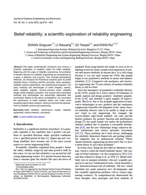 Belief Reliability A Scientific Exploration Of Reliability Engineering Pdf Reliability