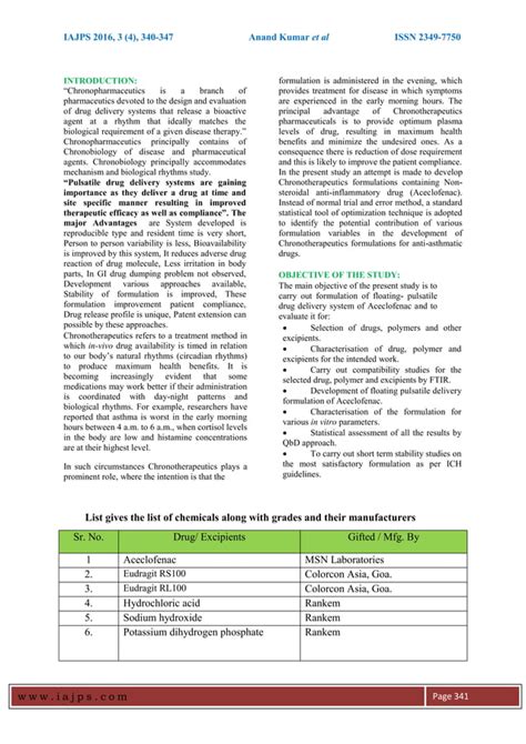 Formulation And Evaluation Of Floating Pulsatile Drug Delivery System Of Aceclofenac Pdf