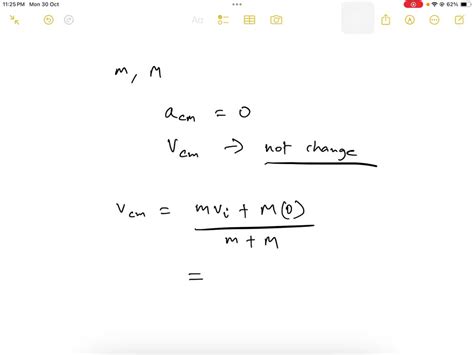 Solved A Mass M Collides Elastically With A Larger Mass M That Is Initially At Rest How Does