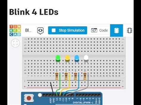 How To Blink 4 LEDs Using Arduino Uno YouTube