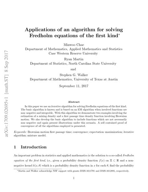 applications of an algorithm for solving fredholm equations of the