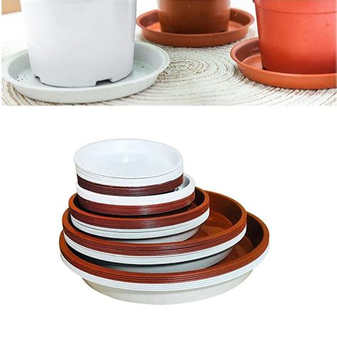 Badu Bg Издръжлива пластмасова саксия Поднос Градинска кръгла Саксия За растения Чинийки Основни