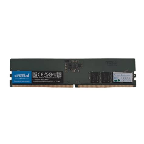 Crucial 16gb Ddr5 5200mhz Cl42 Desktop Ram Jalbo