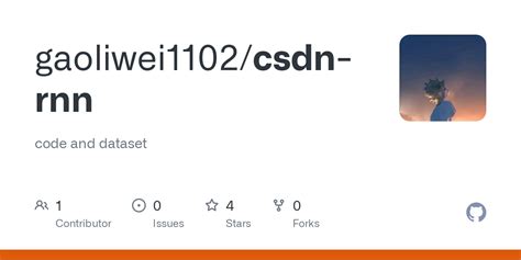Github Gaoliwei Csdn Rnn Code And Dataset