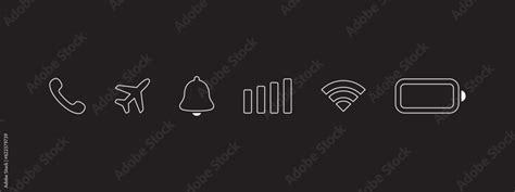 Phone Icon Set Mobile Icons Ui Ux Design Status Bar Icons Vector
