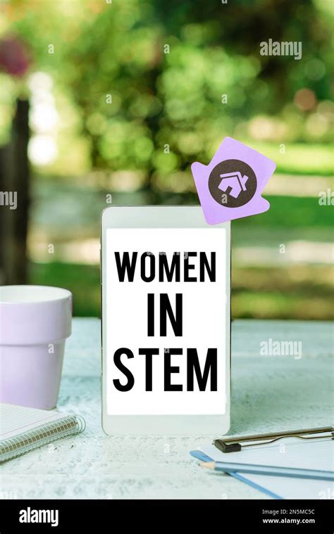 Text Caption Presenting Women In Stem Business Concept Science