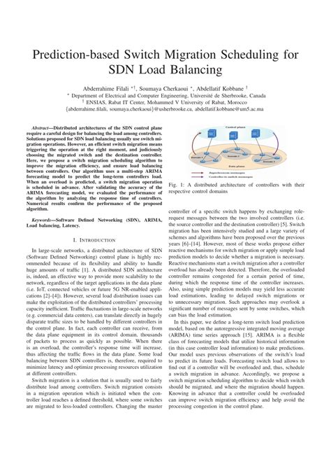Pdf Prediction Based Switch Migration Scheduling For Sdn Load Balancing