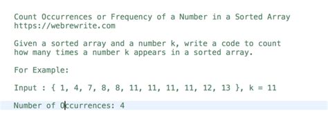Count Frequency Of A Number In A Sorted Array Video Tutorial