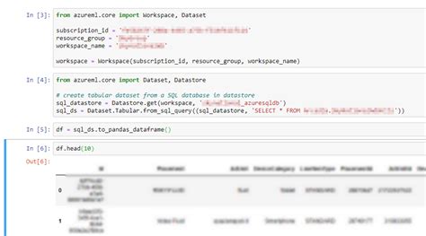 missing documentation how to create a dataframe from an azure sql