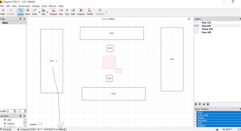 Search And Replace Of Instance In A Boundary — Klayout