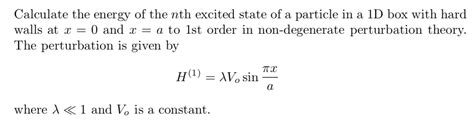 solved calculate the energy of the nth excited state of a