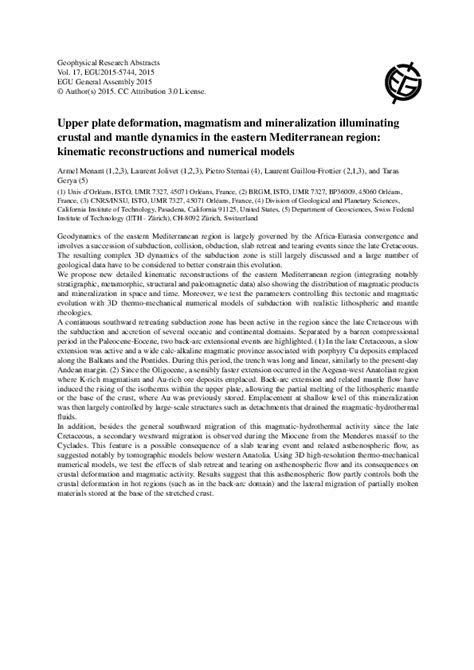 Pdf Upper Plate Deformation Magmatism And Mineralization