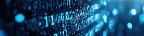 Streams Of Glowing Binary Code In Blue Hues Creating A Sci Fi Digital Matrix Stock Illustration