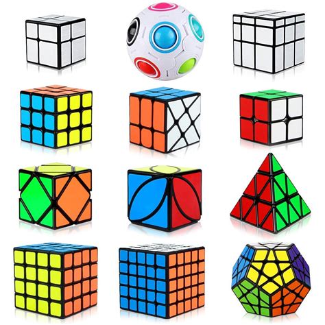 Speed Magic Cube Set 12 Pack Bundle Rainbow Puzzle Ball Speed Cube