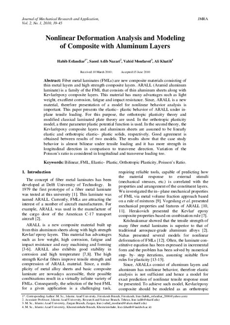 pdf nonlinear deformation analysis and modeling of composite with