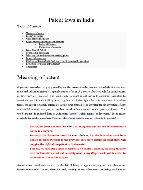Patent Laws In India Pdf Patent Glossary Of Patent Law Terms