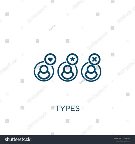 Types Icon Thin Linear Types Outline Stock Vector Royalty Free 2112940667