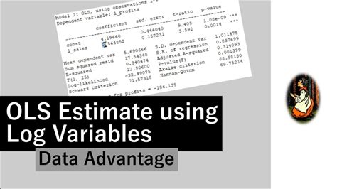ols regression with log variables in gretl youtube