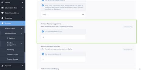 mobile autocomplete product matches