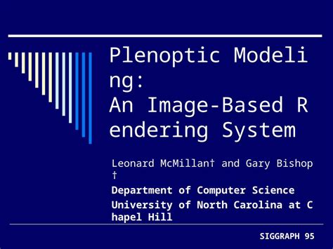 Ppt Plenoptic Modeling An Image Based Rendering System Leonard