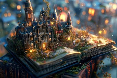 Happy World Book Day D Style Illustration Featuring A Magical Book Filled With Enchanting