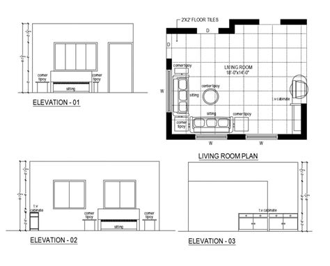 Living Room Plan Elevation Detail