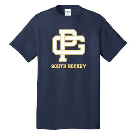 Cotton Tee Long Or Short Sleeve Navy Hockey Grosse Pointe South