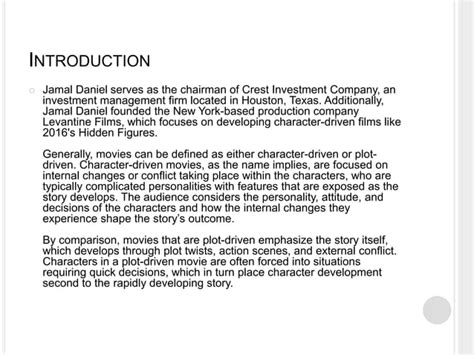 Character Driven Vs Plot Driven Movies Ppt