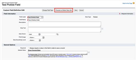 How To Promote A Picklist To A Global Picklist Salesforce