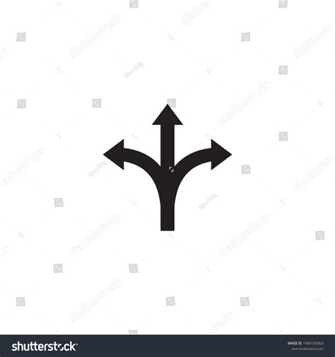 Three Way Direction Arrow Flat Vector Stock Vector Royalty Free Shutterstock