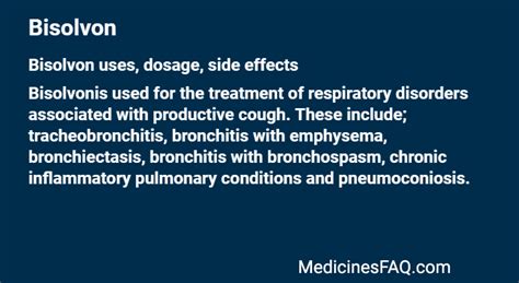 Bisolvon Uses Dosage Side Effects Food Interaction And Faq