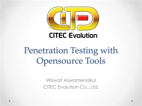 Ppt Penetration Testing With Opensource Tools Powerpoint Presentation