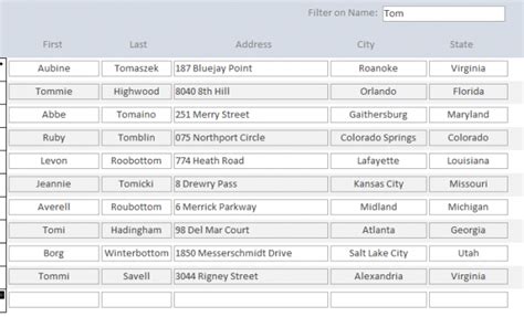 how to create a dynamic search filter on a microsoft access form