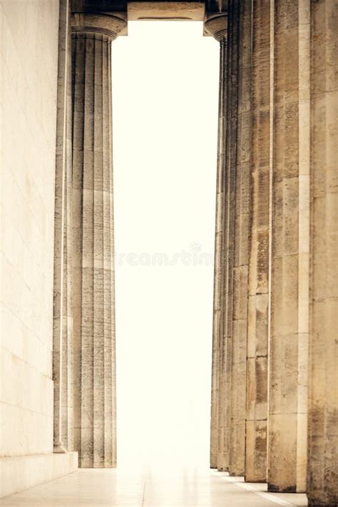 Majestic Classical Columns In A Historic Building Symmetric Majestic Classical Columns In A Historic Building Symmetric