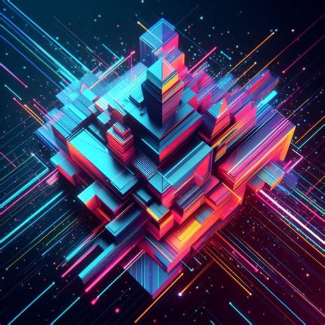 premium photo holo abstract 3d shape