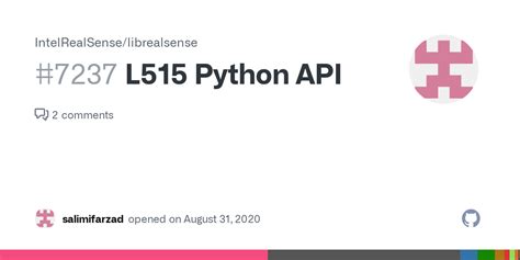 L515 Python Api · Issue 7237 · Intelrealsenselibrealsense · Github