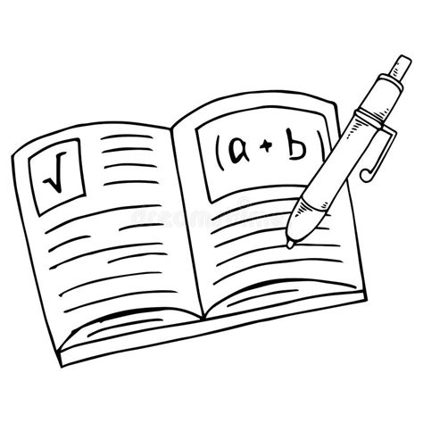 Notebook With Formulas Vector Illustration Open Textbook A Book With Mathematical Formulas