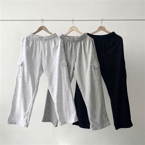 로렌블 단독 기모기본 세미와이드 카고바지 트레이닝 하이웨스트 바지 와이드 밴딩 팬츠 세미와이드 바지 기모밴딩바지 하비바지