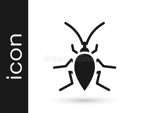 Black Cockroach Icon Isolated On White Background Vector Stock Vector