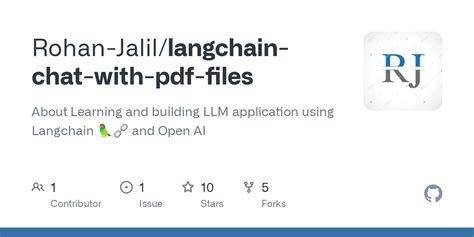 Github Rohan Jalillangchain Chat With Pdf Files About Learning And Building Llm Application