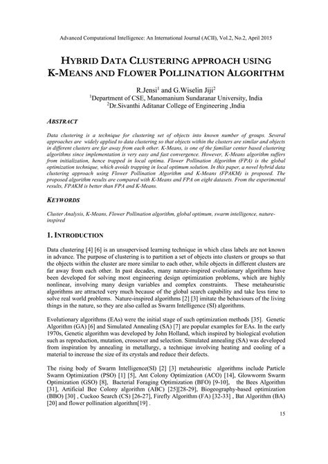 hybrid data clustering approach using k means and flower pollination