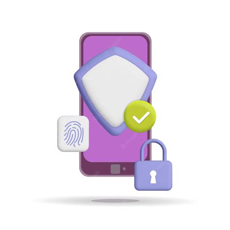 Premium Vector 3d Vector Mobile Security Concept Design Smartphone