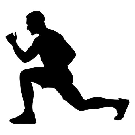 Ginástica Silhueta De Homem Vetor Premium