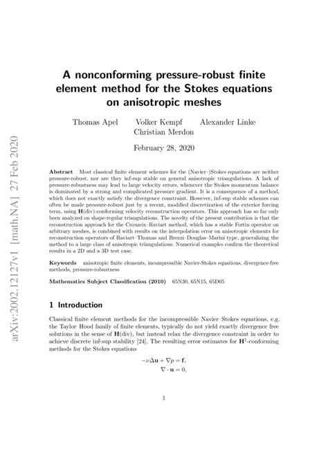 A Nonconforming Pressure Robust Finite Element Method For The Stokes