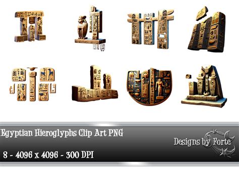 Egyptian Hieroglyphs Clip Art Graphic By Heidi Vargas Smith · Creative